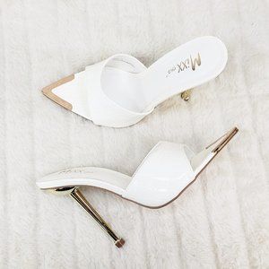 Mixx Shuz | Shoes | Venus White Slip On Pointy Toe High Heel Slides ...